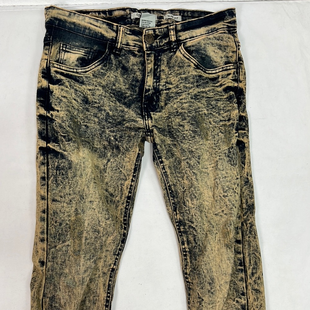 #1737 Dash Denim Bleach Stained Blue Men’s Slim Fit J… - Gem